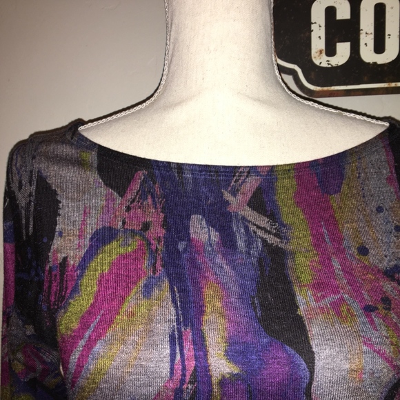 Nally & Millie | Dresses | Nally Millie Cold Color Paint Splatter Dress ...